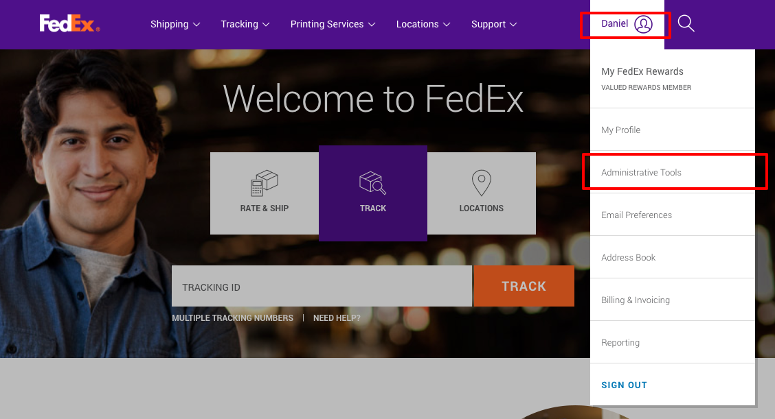Inviting a User to Your FedEx Account